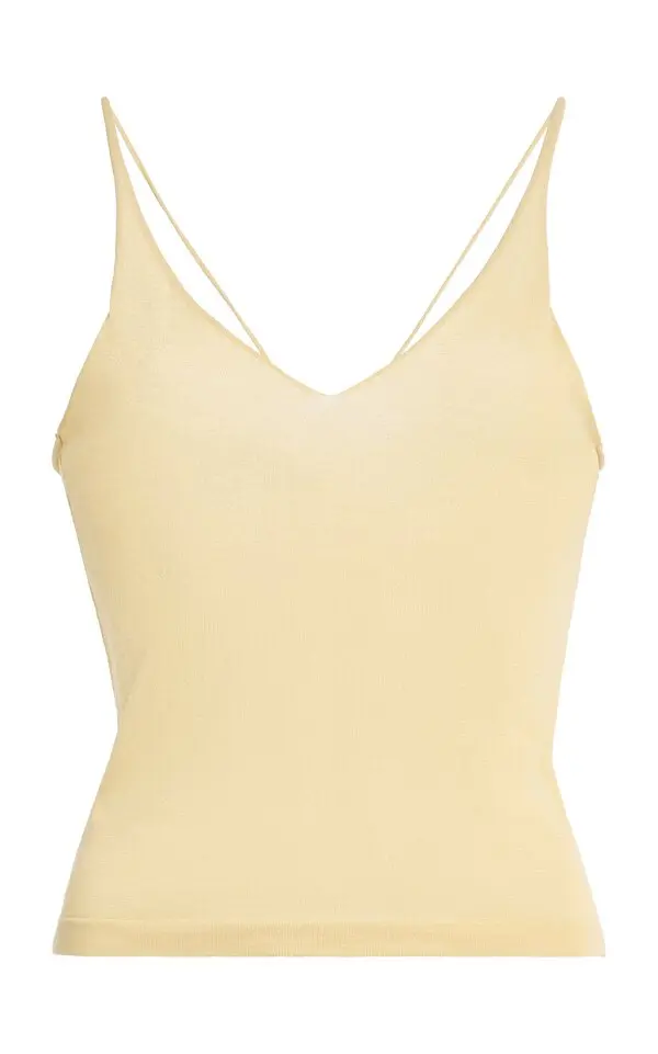 ZIAH Sheer Cotton-blend Knit Cami Top - Neutral
