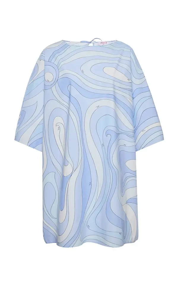 Emilio Pucci Draped Cotton Caftan - Blue