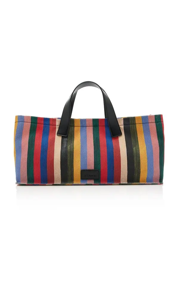 Staud Port Striped Canvas Tote Bag