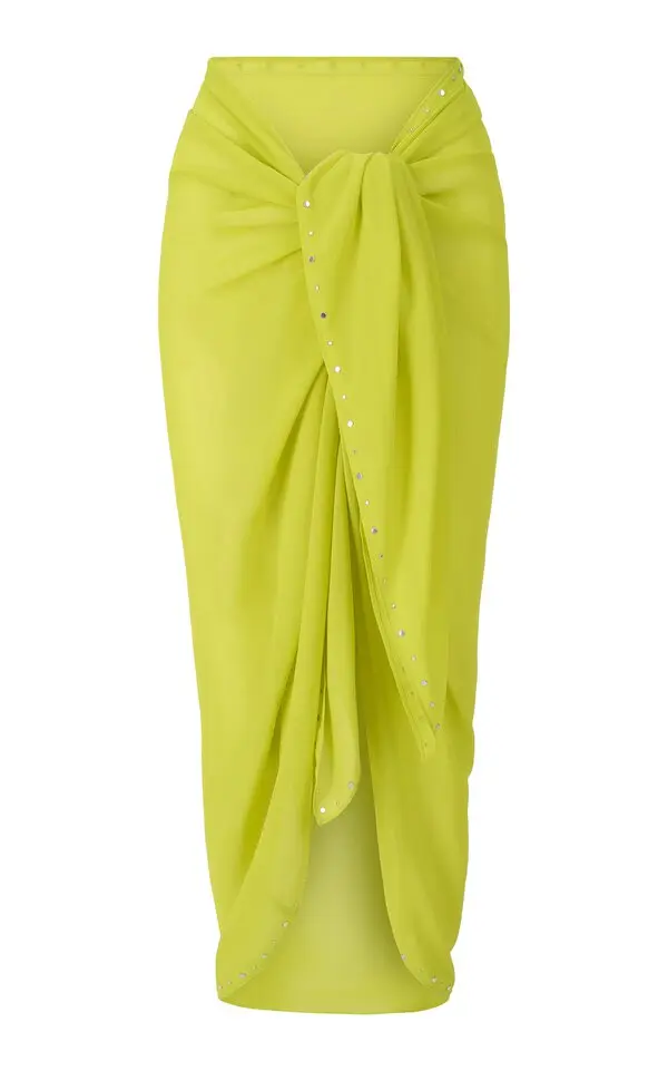 Staud Inlet Embellished Sarong - Lime Green