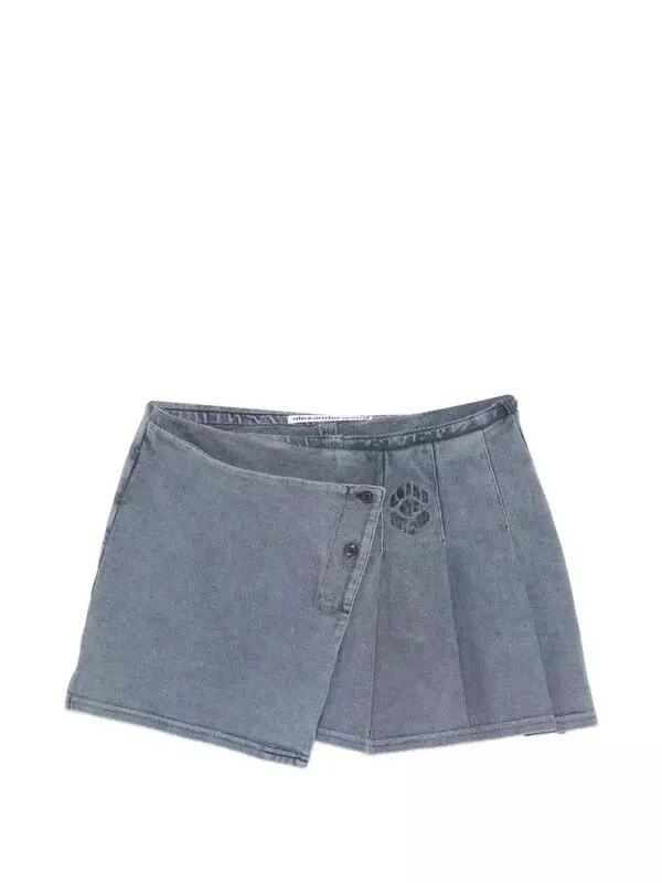 Alexander Wang Pleated Wrap Mini Skirt - Blue
