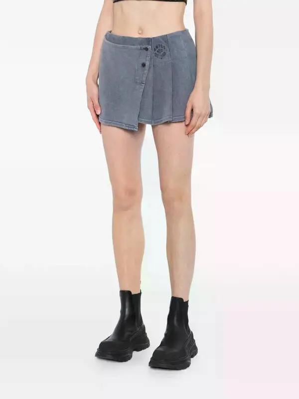 Alexander Wang Pleated Wrap Mini Skirt - Blue