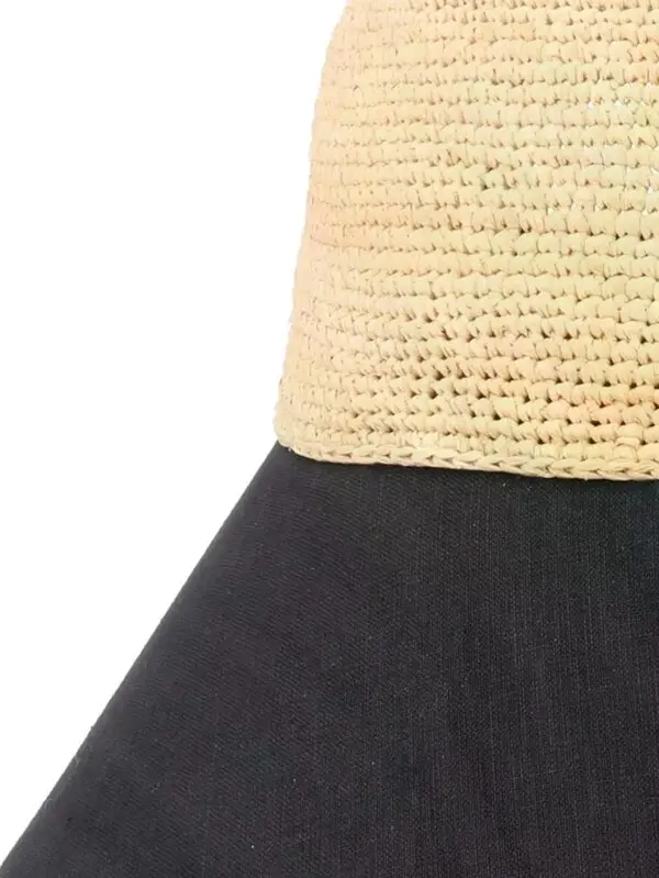 Helen Kaminski Blaise Raffia And Linen Panel Cap