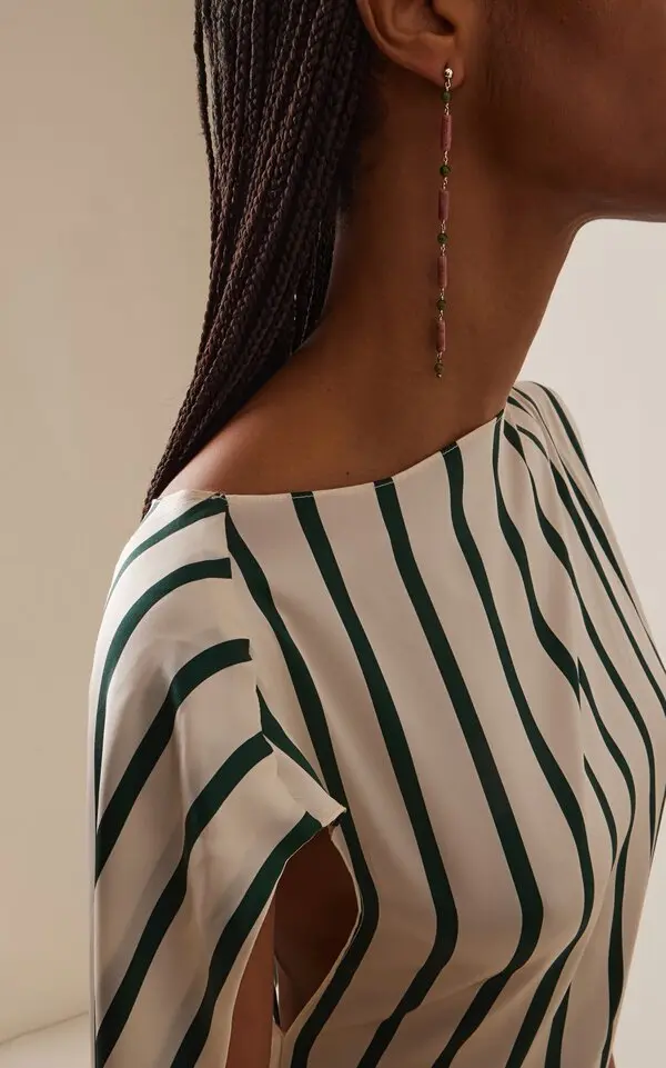 Le Sundial La Isla Jackie Jade And Rhodonite Earrings