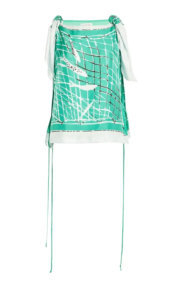Altuzarra Siggi Tie-detailed Silk Top - Green
