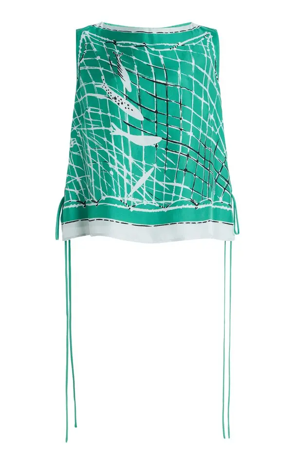 Altuzarra Siggi Tie-detailed Silk Top - Green