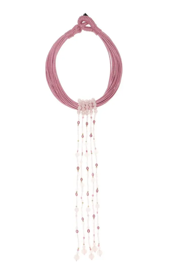 Le Sundial Exclusive La Isla Sculptural Cascade Multi-stone Necklace - Pink