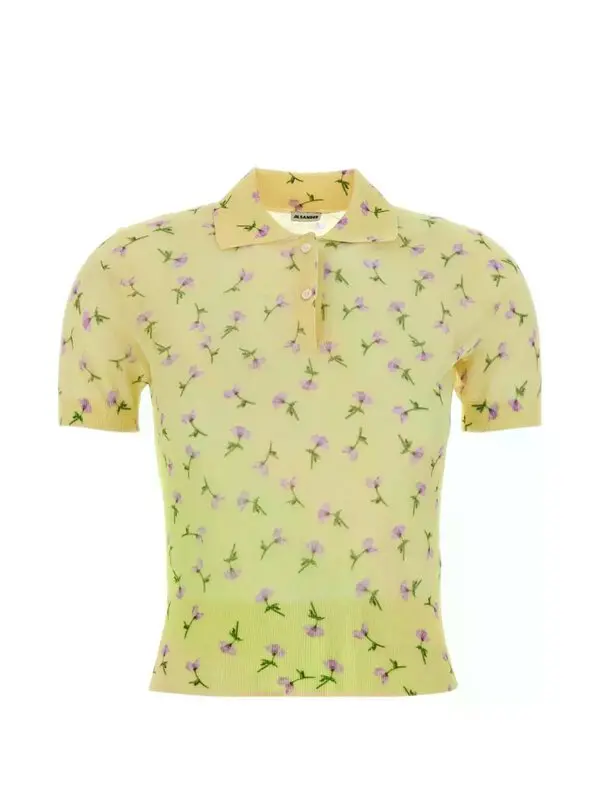 JIL SANDER Floral-print Polo Shirt - Yellow