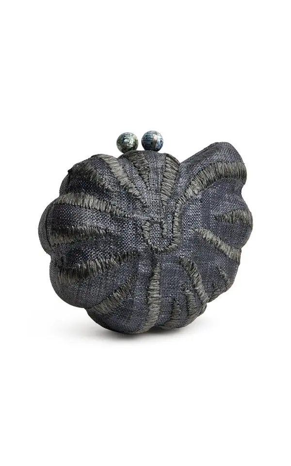 Emm Kuo Kahala Raffia Clutch