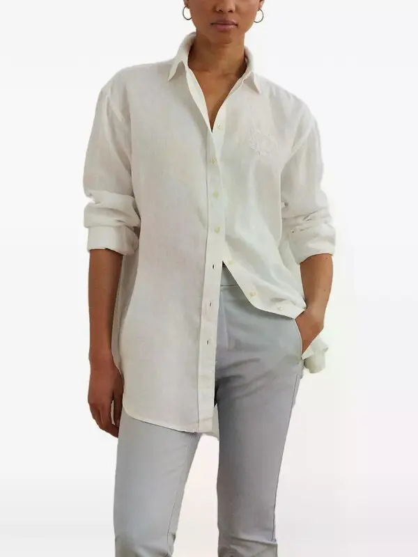 Ralph Lauren Embroidered Logo Button-up Shirt - White