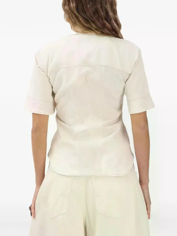 Sportmax Button-up Short-sleeve Shirt - Neutrals