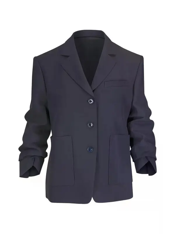 Dorothee Schumacher Single-breasted Ruched-sleeve Blazer - Blue
