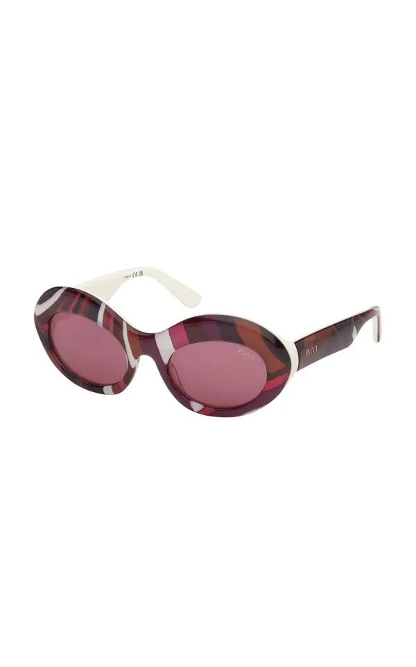Emilio Pucci Acetate Oval Sunglasses - Purple