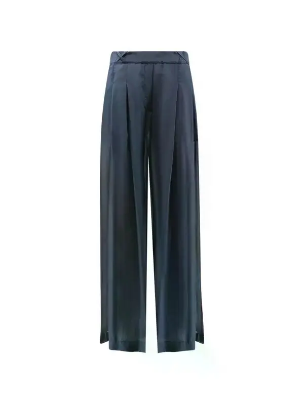 SEMICOUTURE Pleated Palazzo Pants - Blue