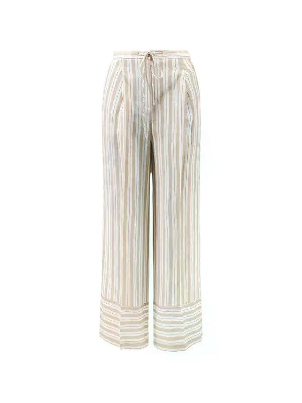 SEMICOUTURE Vertical-stripe Drawstring Trousers - Neutrals