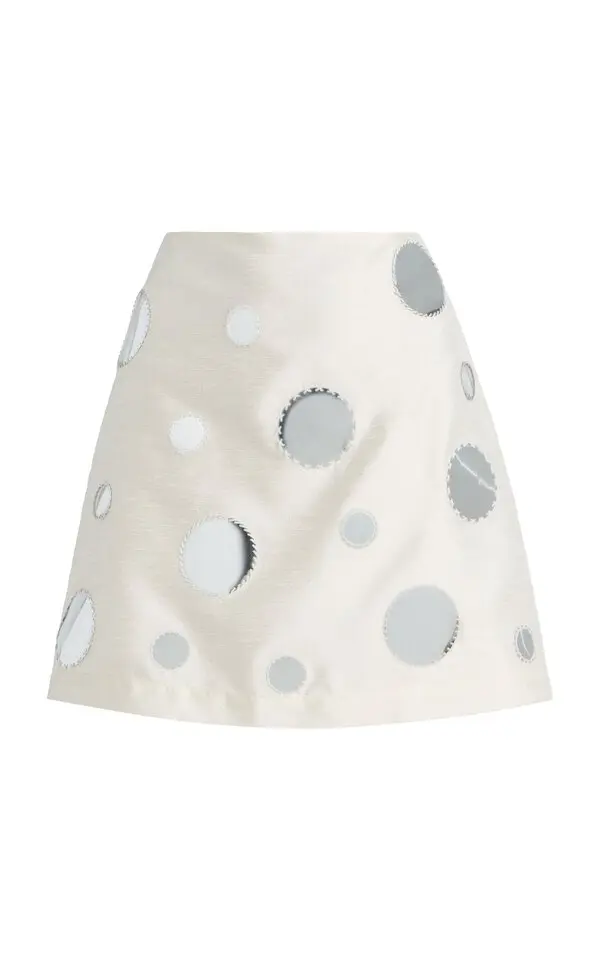 Chan Luu La Isla Sequined Dupioni Mini Skirt - White