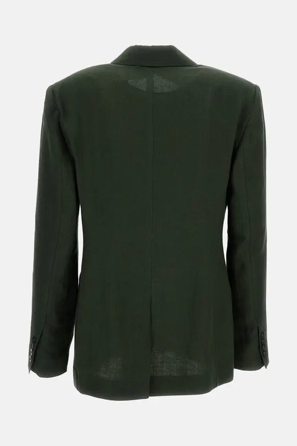 Max Mara Single-breasted Linen Jacket - Green
