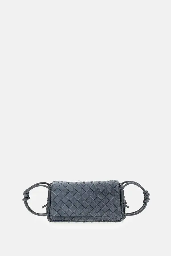 Bottega Veneta Intrecciato Leather Pochette - Sky Blue
