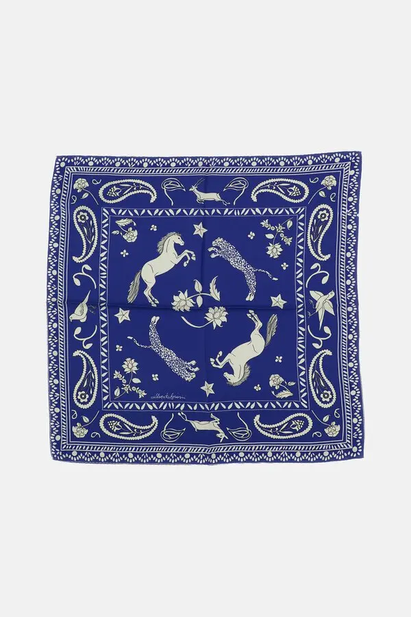 Alberto Biani Silk Scarf - Blue