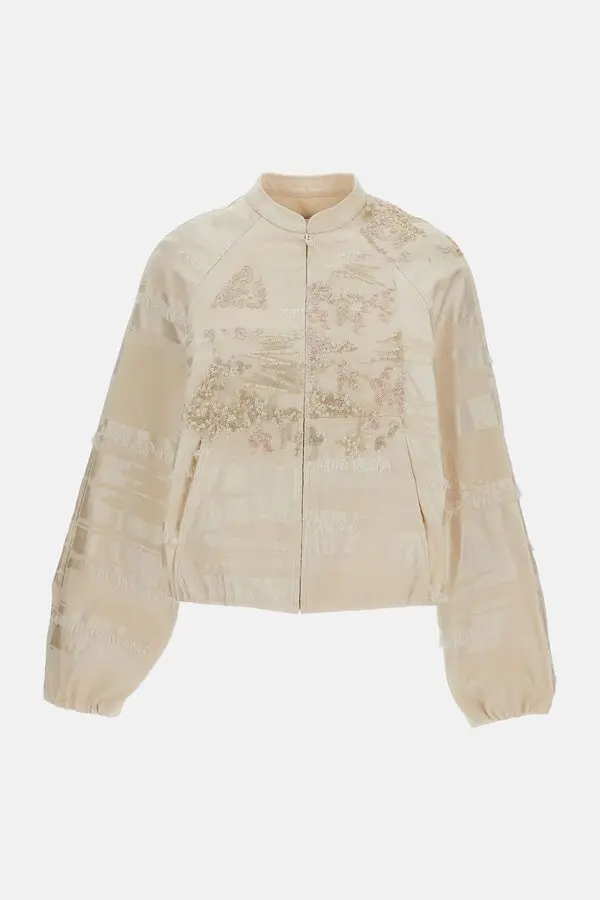 HUI Orchidea Jacquard Jacket - Beige