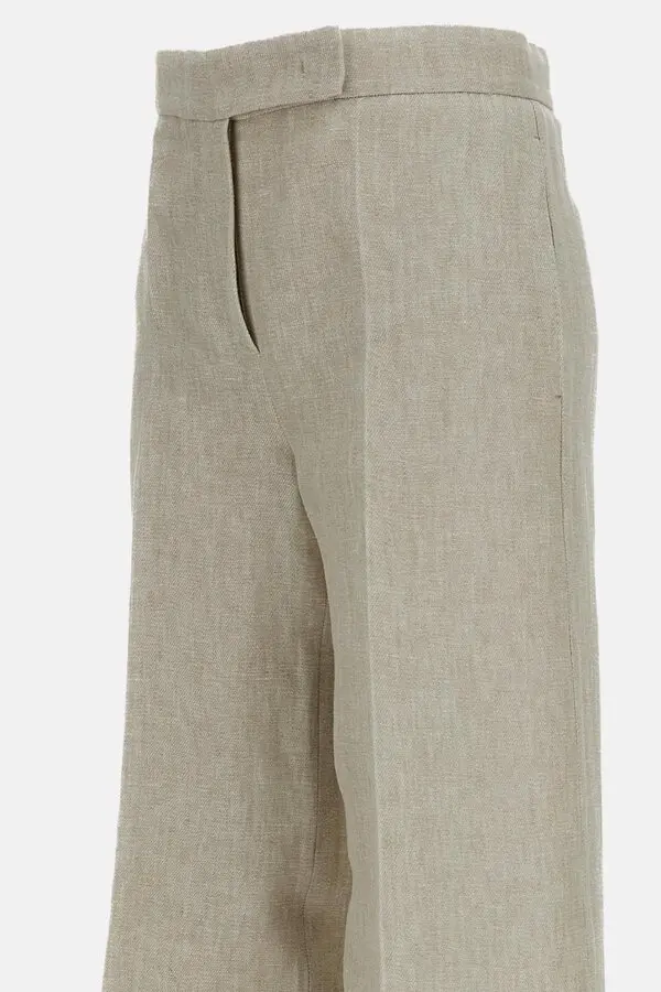 Max Mara Athletic Linen Trousers - Beige