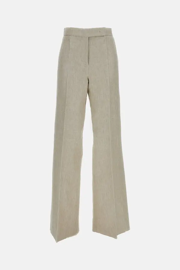Max Mara Athletic Linen Trousers - Beige