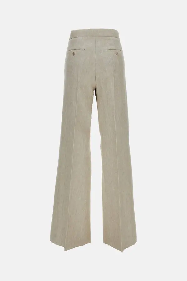 Max Mara Athletic Linen Trousers - Beige