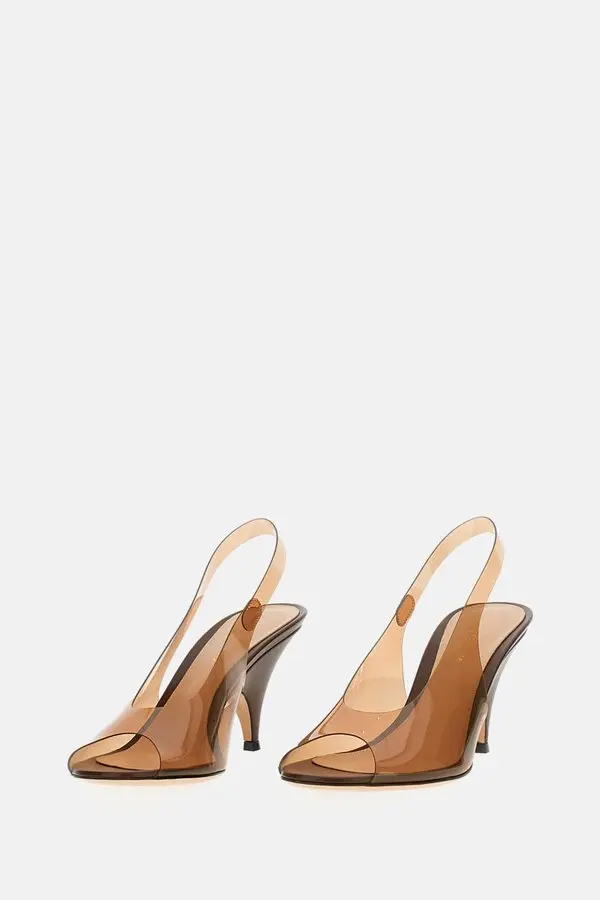 GIANVITO ROSSI Open-toe Slingback Pumps - Marrone
