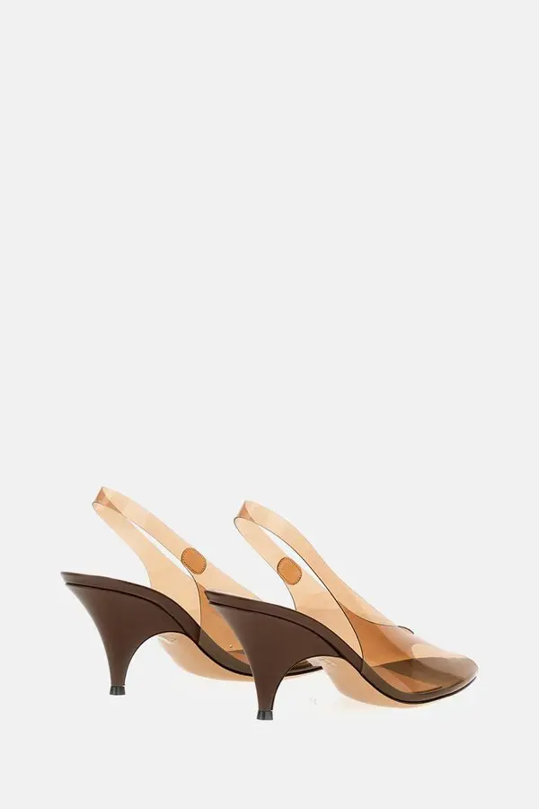GIANVITO ROSSI Open-toe Slingback Pumps - Marrone