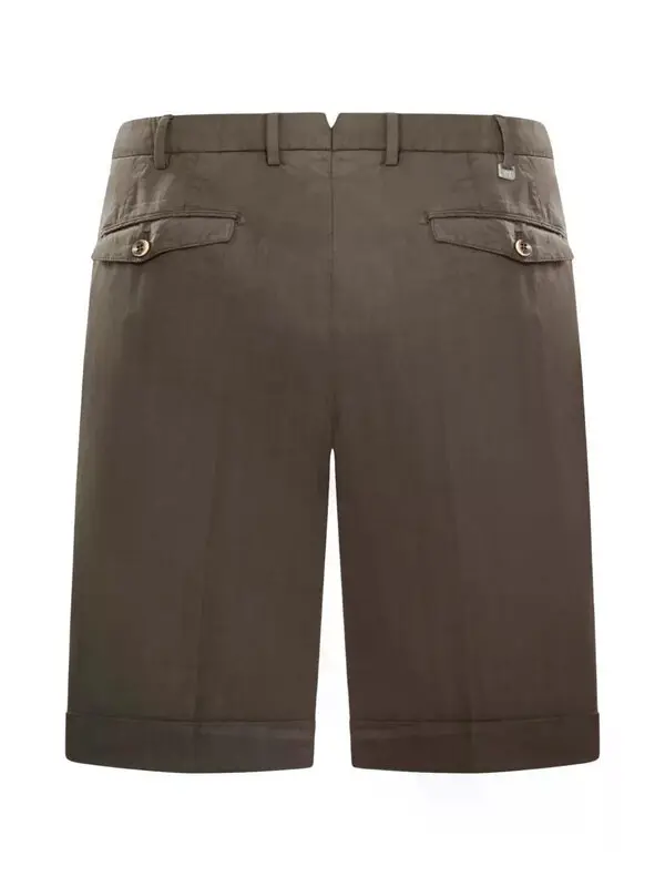 PT TORINO Pleated Turn-up Shorts - Brown