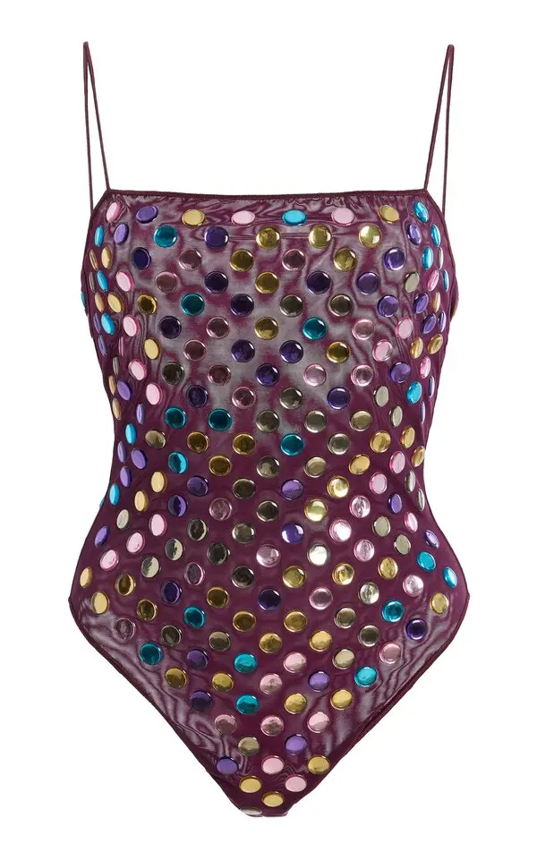 Oseree Bubble One-piece Swimsuit - Purple