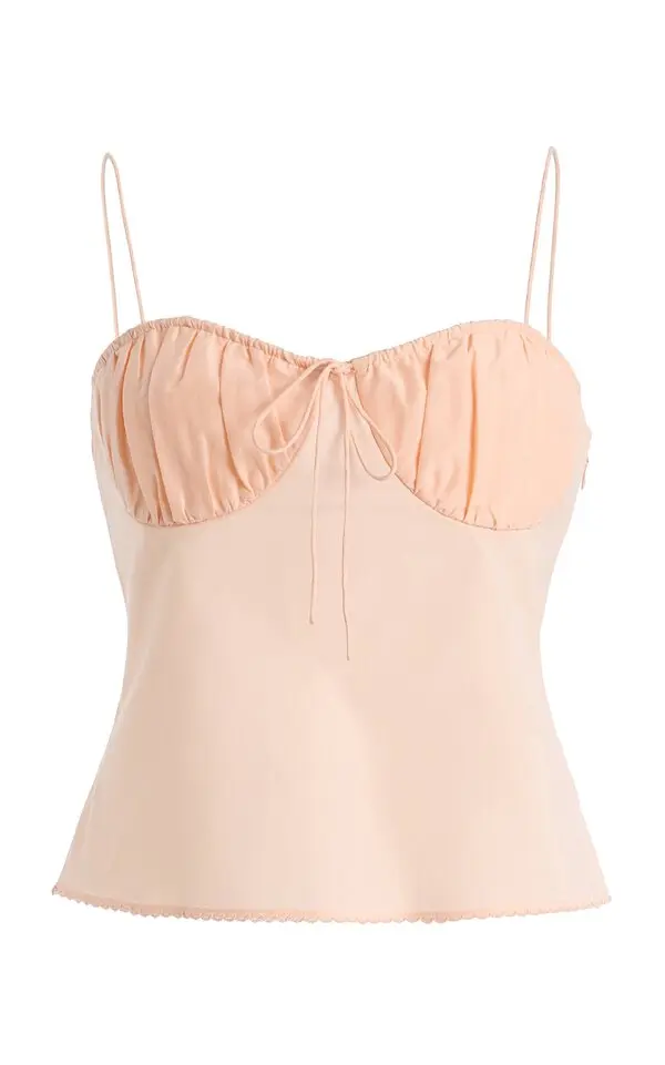 Posse Exclusive La Isla Willow Cotton-silk Camisole Top - Light Pink