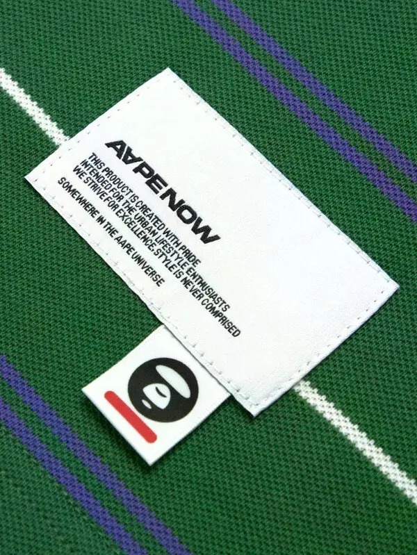 AAPE BY *A BATHING APE Moonface-patch Striped Polo Shirt