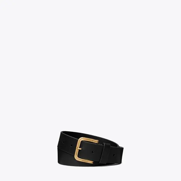 Tory Burch Double Wire Buckle Belt - Black/gold