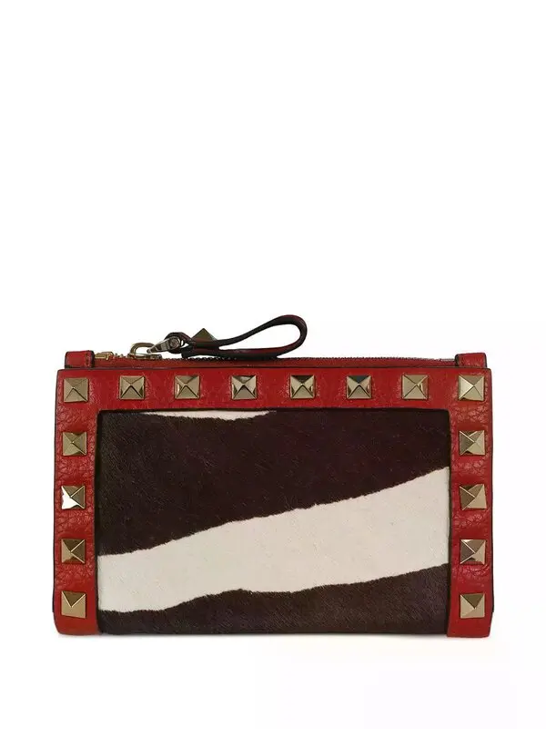 Valentino Garavani Rockstud Animal-print Coin Purse - Black