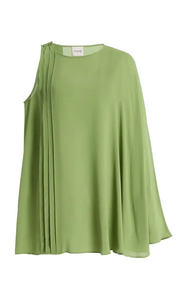Posse La Isla Jane Crepe Top And Bralette Set - Olive
