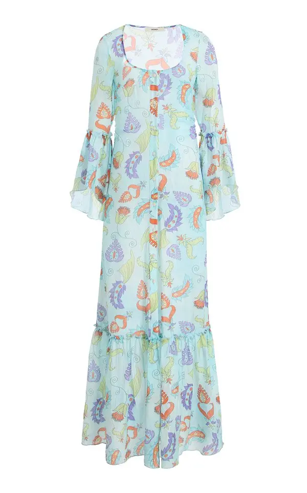 SIEDRES Exclusive La Isla Printed Longline Button-up Shirt - Multi