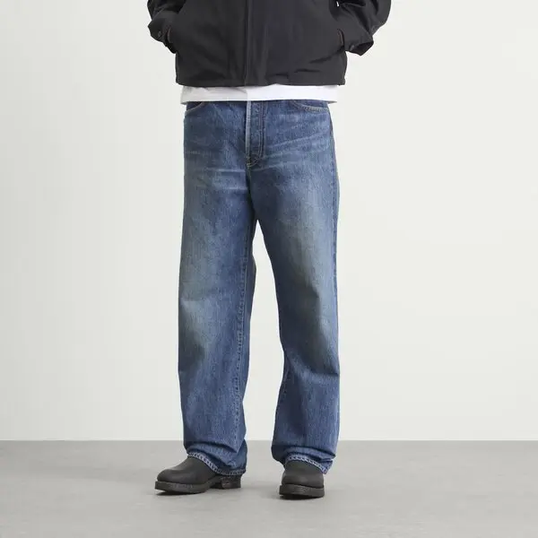 Visvim Social Sculpture 01 Wide Damaged Jeans - Indigo