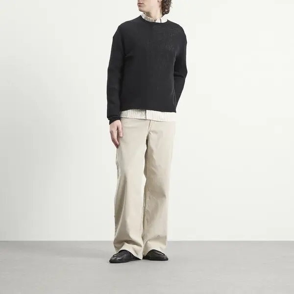 Auralee Garment-dyed Corduroy Wide Pants - White Khaki