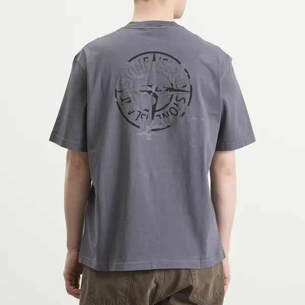 Stone Island Camo Compass T-shirt - Blue Grey