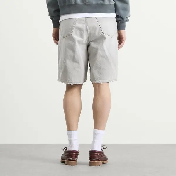 BEAMS Damage Denim Shorts - Fade Chacoal