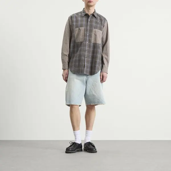 BEAMS Damage Denim Shorts - Ice Wash
