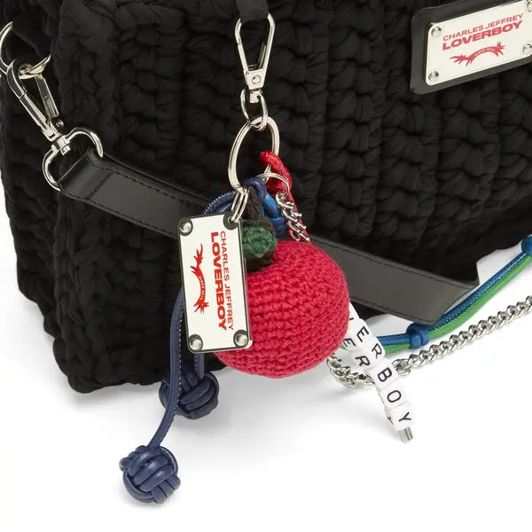 CHARLES JEFFREY Apple Charm Bucket Bag - Black