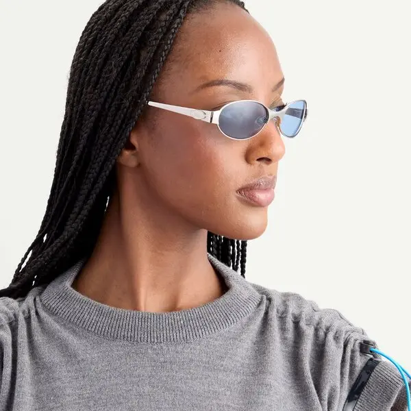 Le Specs Frostbite Sunglasses - Silver/blue Tint