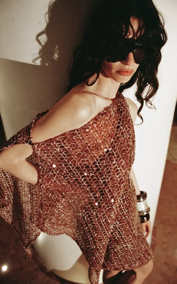 SIRAPOP Exclusive Crochet Sequin Dress