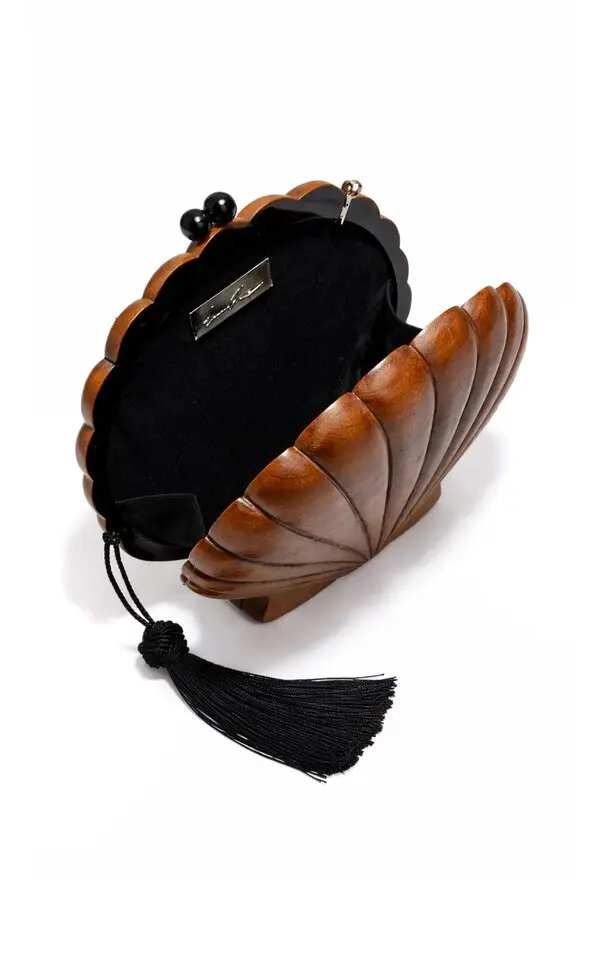 Emm Kuo La Isla Sirenuse Hand-carved Wooden Clutch
