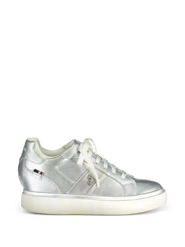 U.s. Polo Assn. Angie Metallic Lace-up Sneakers - Silver