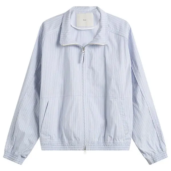 DUNST Light Harrington Jacket - Soft Blue Stripe