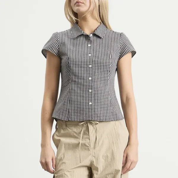 DUNST Checked Cotton Blouse