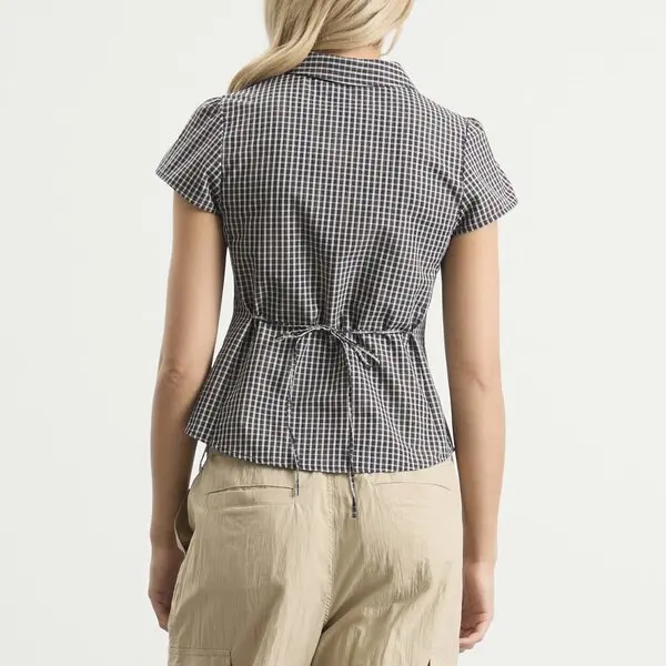DUNST Checked Cotton Blouse